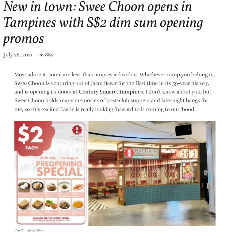 Swee Choon Dim Sum Restaurant Media - Articles, Reviews
